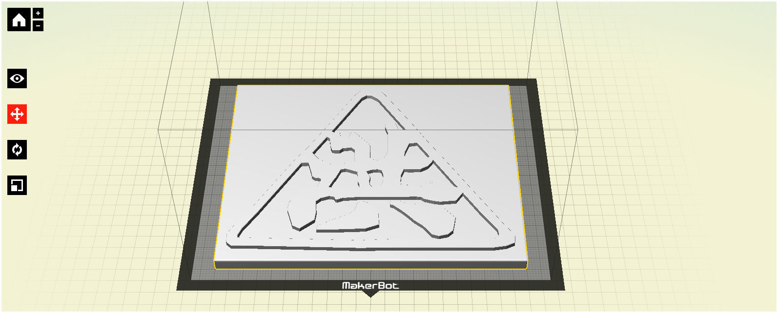 Chinese Triad logo symbol 3D model 3D printable | CGTrader