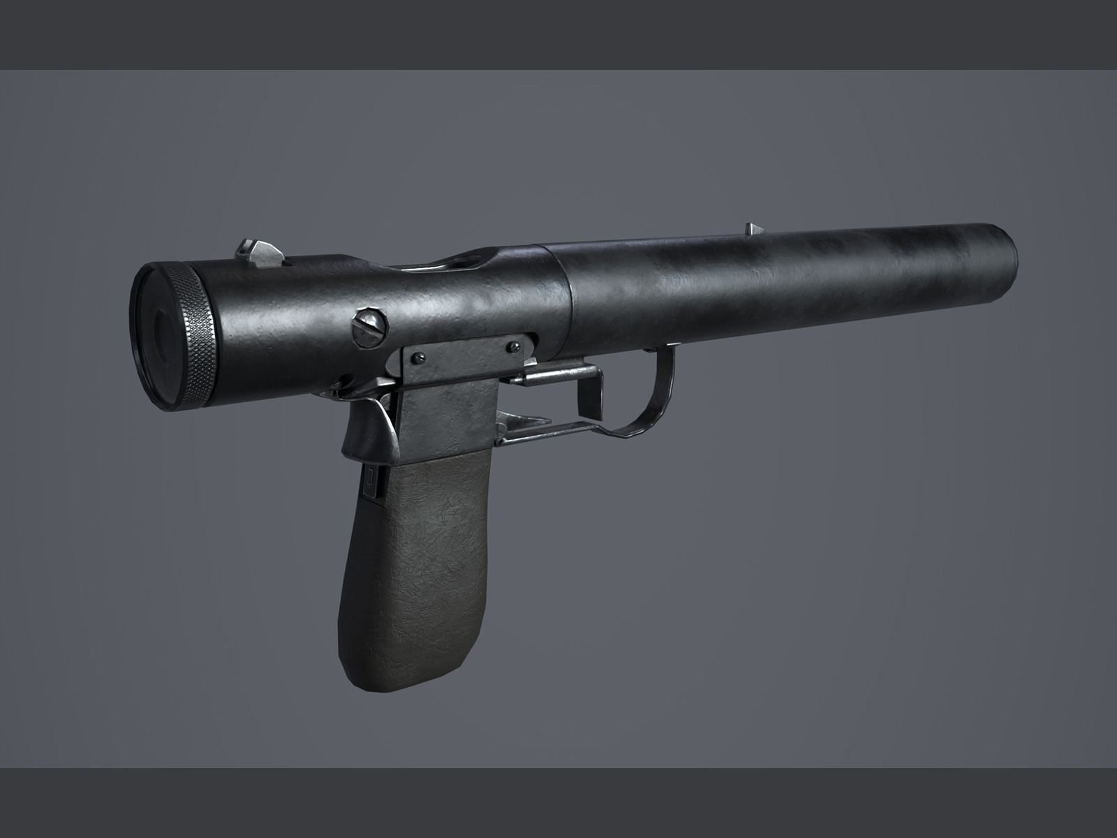 3D model World War II - Welrod Silenced Pistol - PBR and Game Ready VR ...