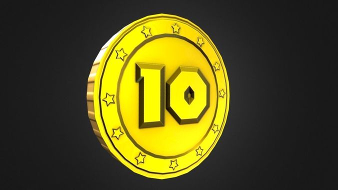 3D model Game-Ready 10 Points Gold Coin Asset VR / AR / low-poly | CGTrader