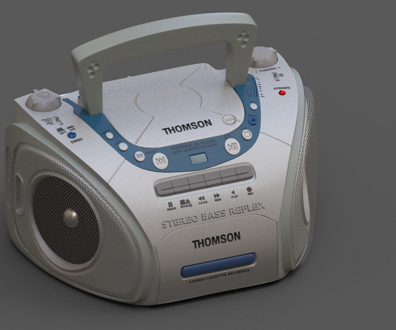 Portable CD player Radio Casette Recorder 3D model | CGTrader