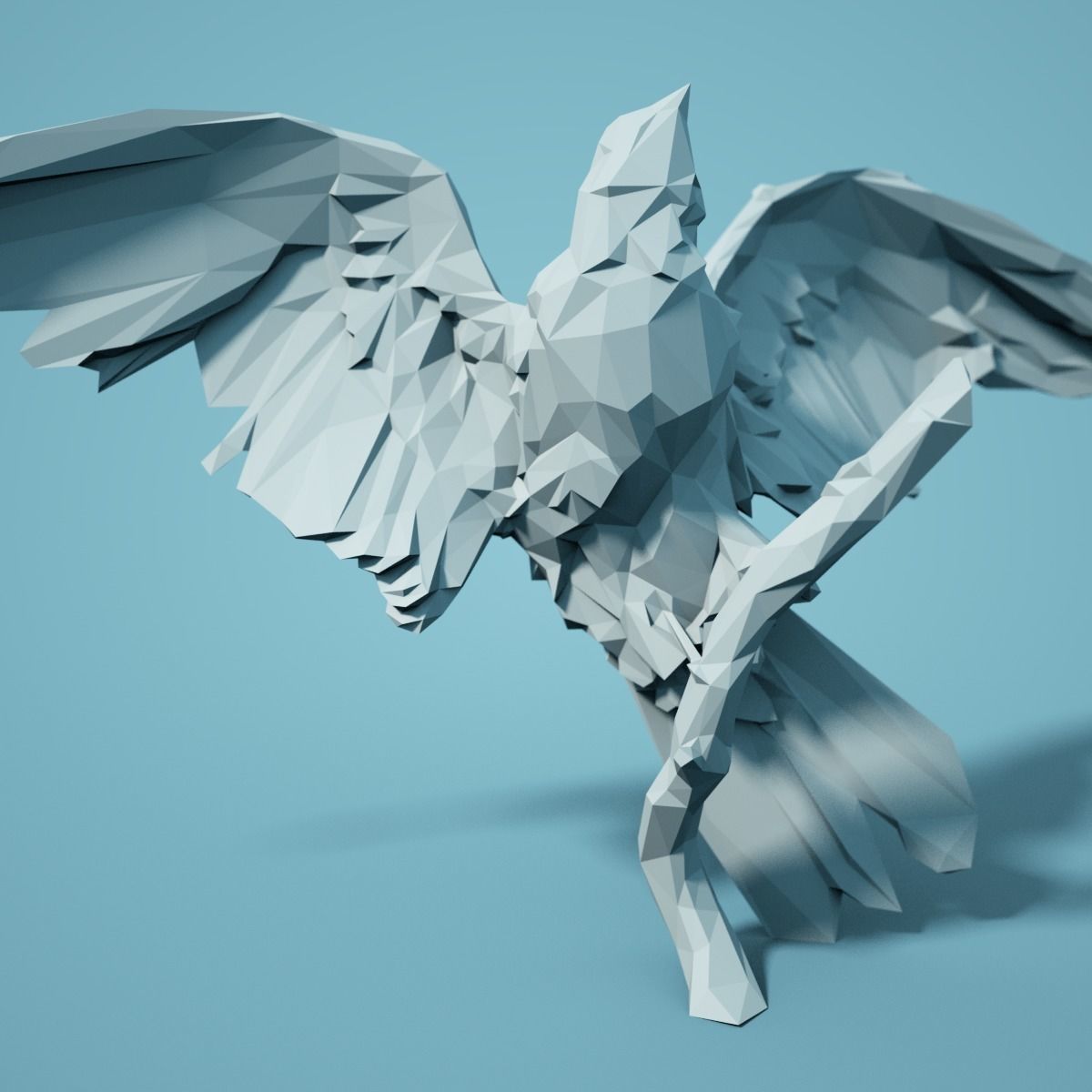 Low Poly Bird Model dove with wings spread 3D model 3D printable | CGTrader