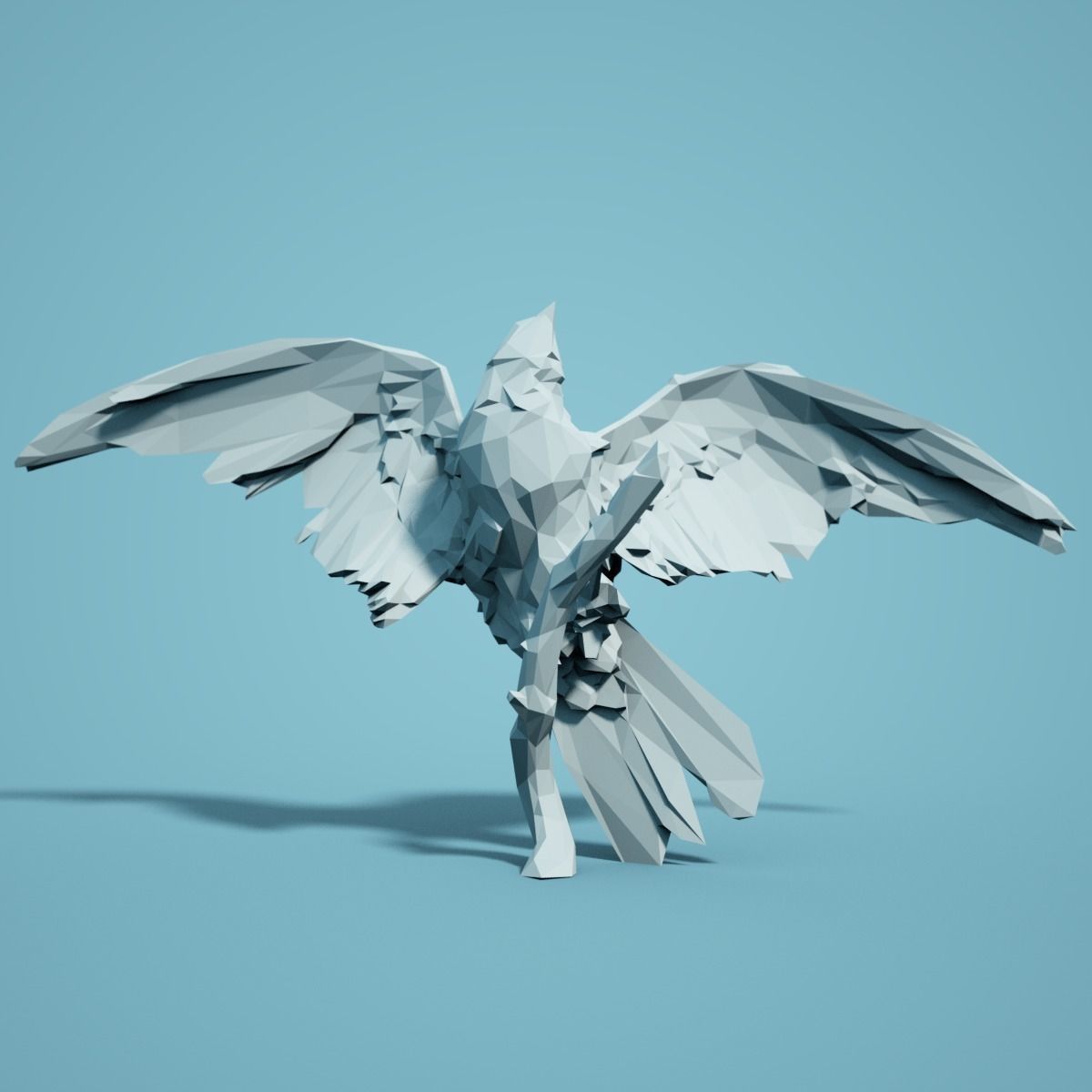 Low Poly Bird Model dove with wings spread 3D model 3D printable | CGTrader