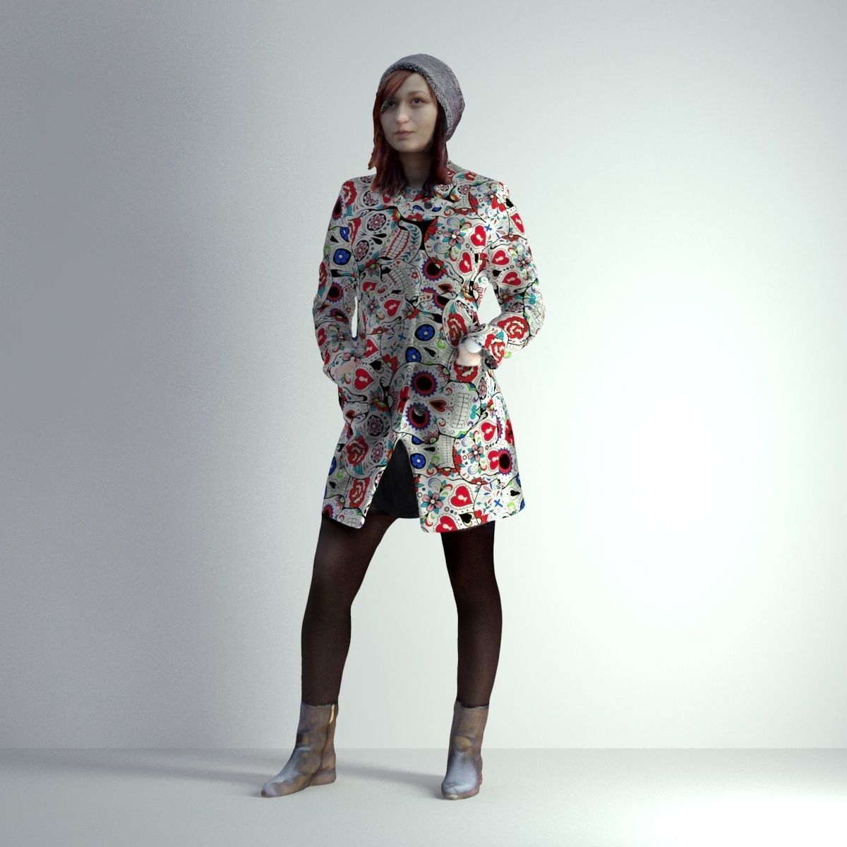 3D Scan Woman Winter 001 3D model | CGTrader