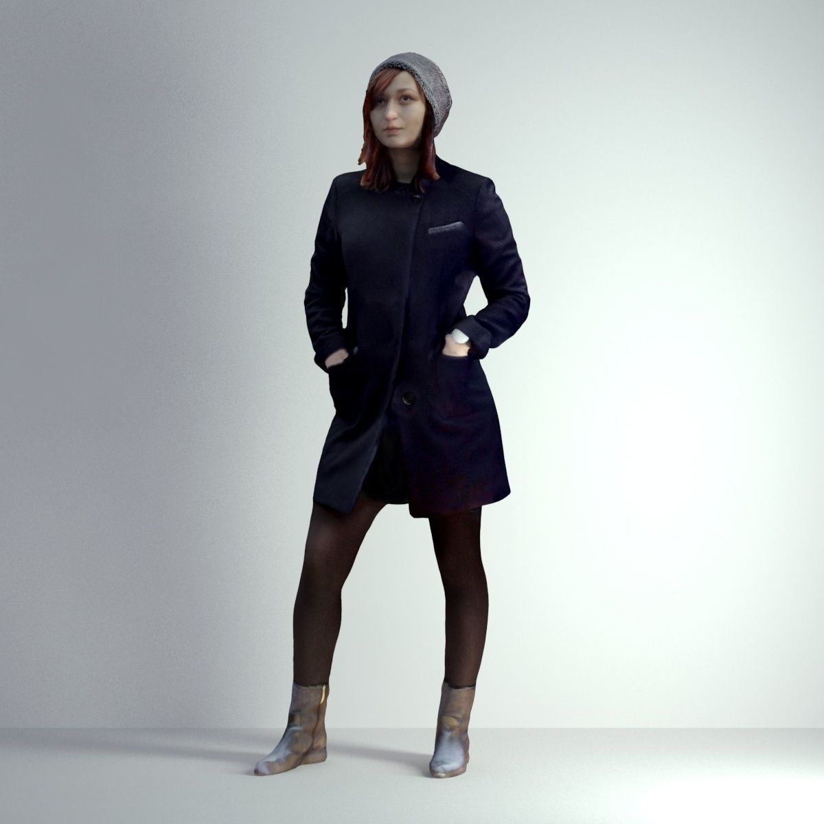 3D Scan Woman Winter 001 3D model | CGTrader