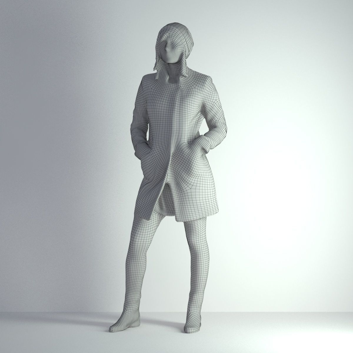 3D Scan Woman Winter 001 3D model | CGTrader