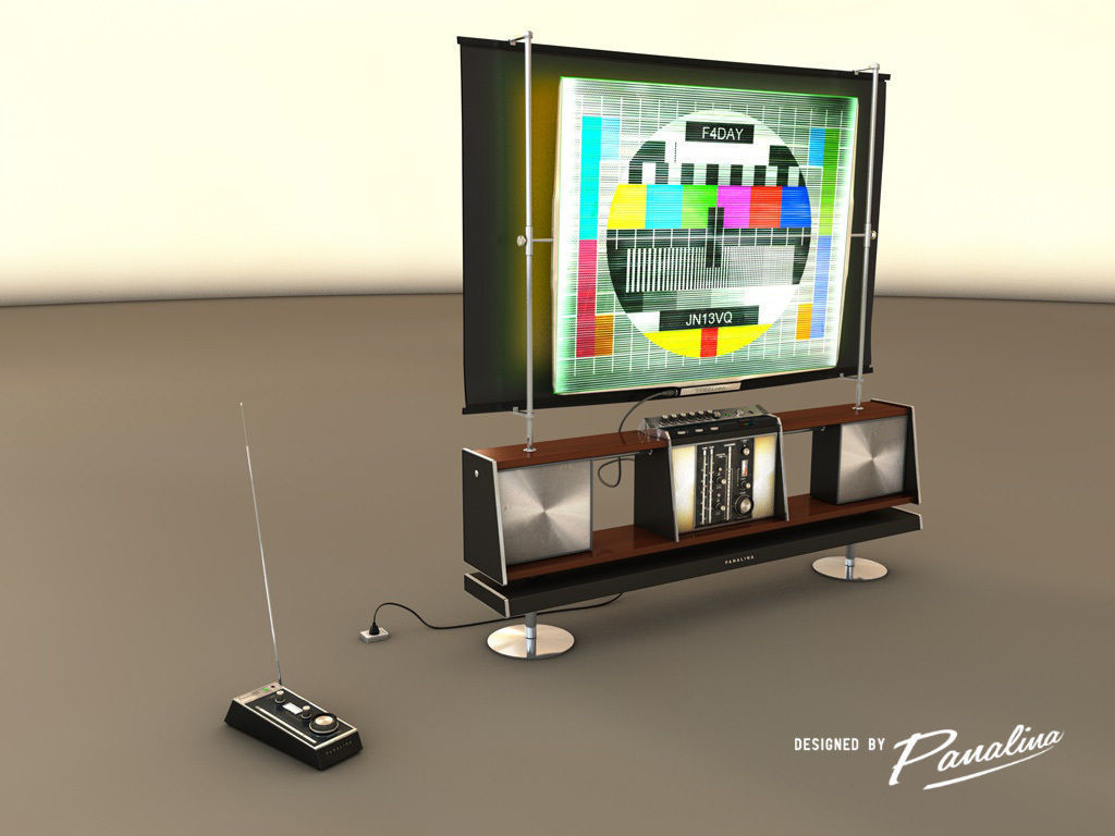 Huge flat screen vintage television - 3d model 3D model | CGTrader