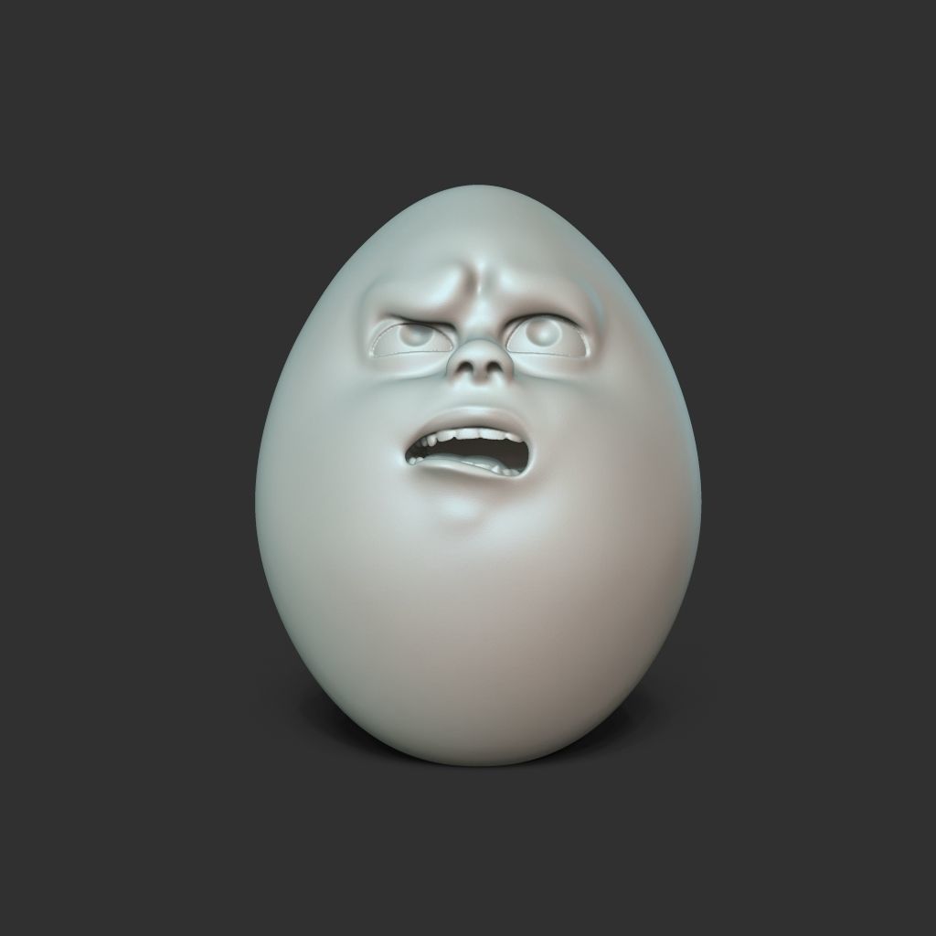 Angry Egg 3D model 3D printable | CGTrader