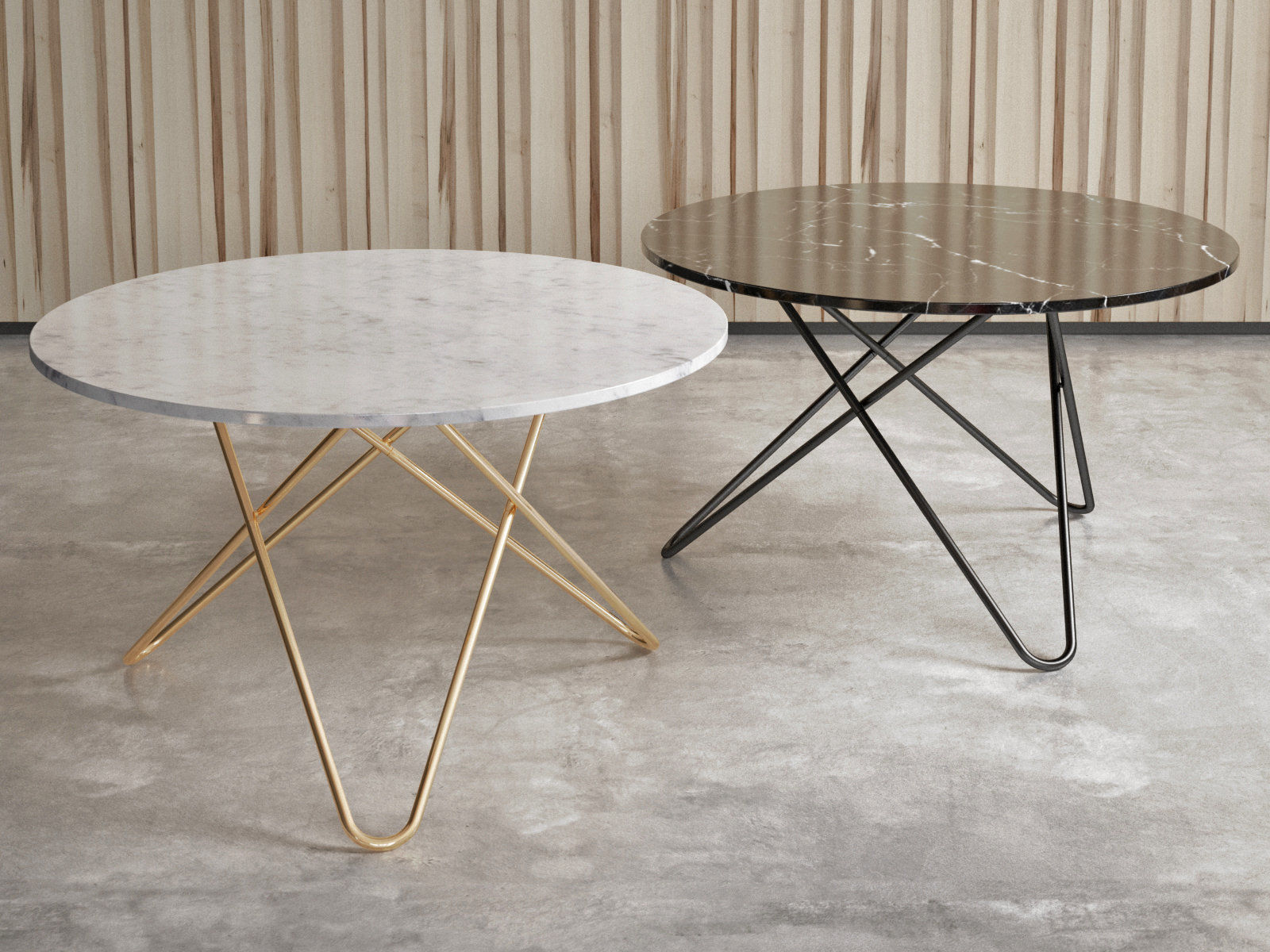 O Tables table with metal base 3D model | CGTrader