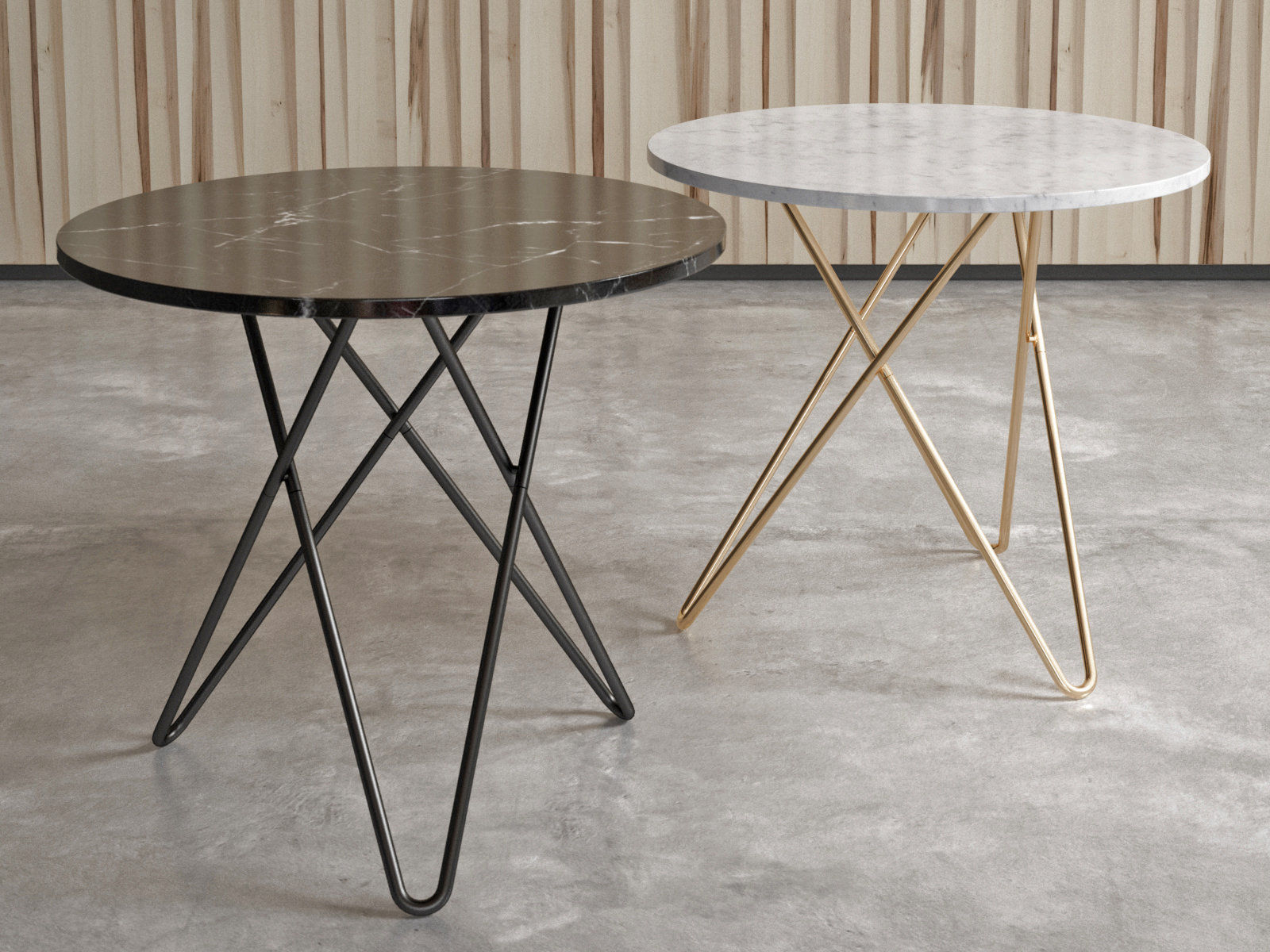 O Tables table with metal base 3D model | CGTrader
