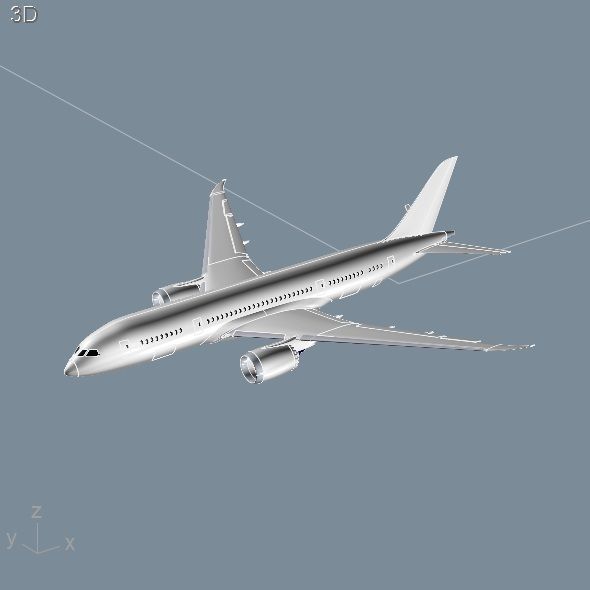 Boeing 787-8 comercial aircraft cad model 3D model | CGTrader