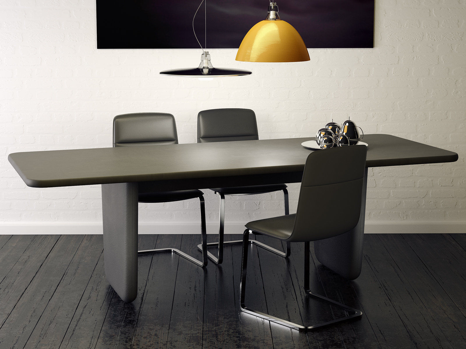 Vulcano concrete dining table free 3D model | CGTrader