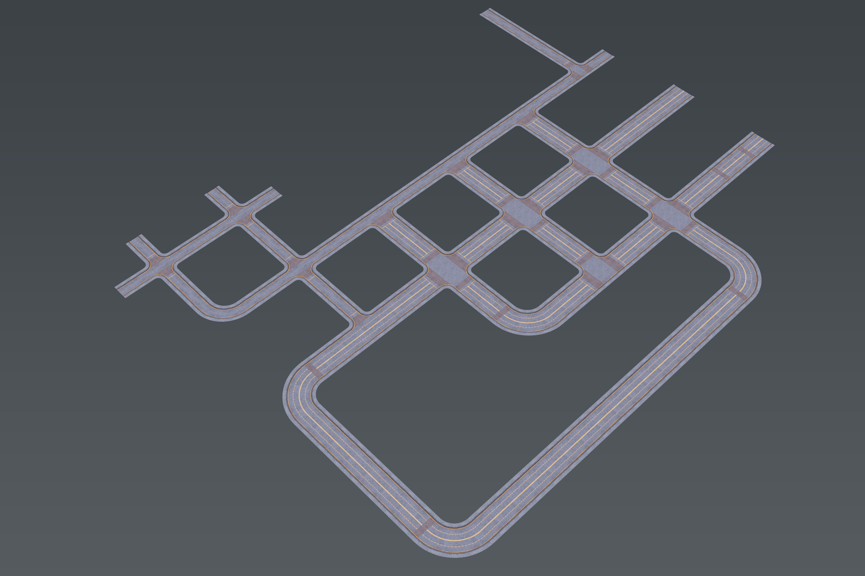 3D model Euro Road set v1 low poly HD VR / AR / low-poly | CGTrader