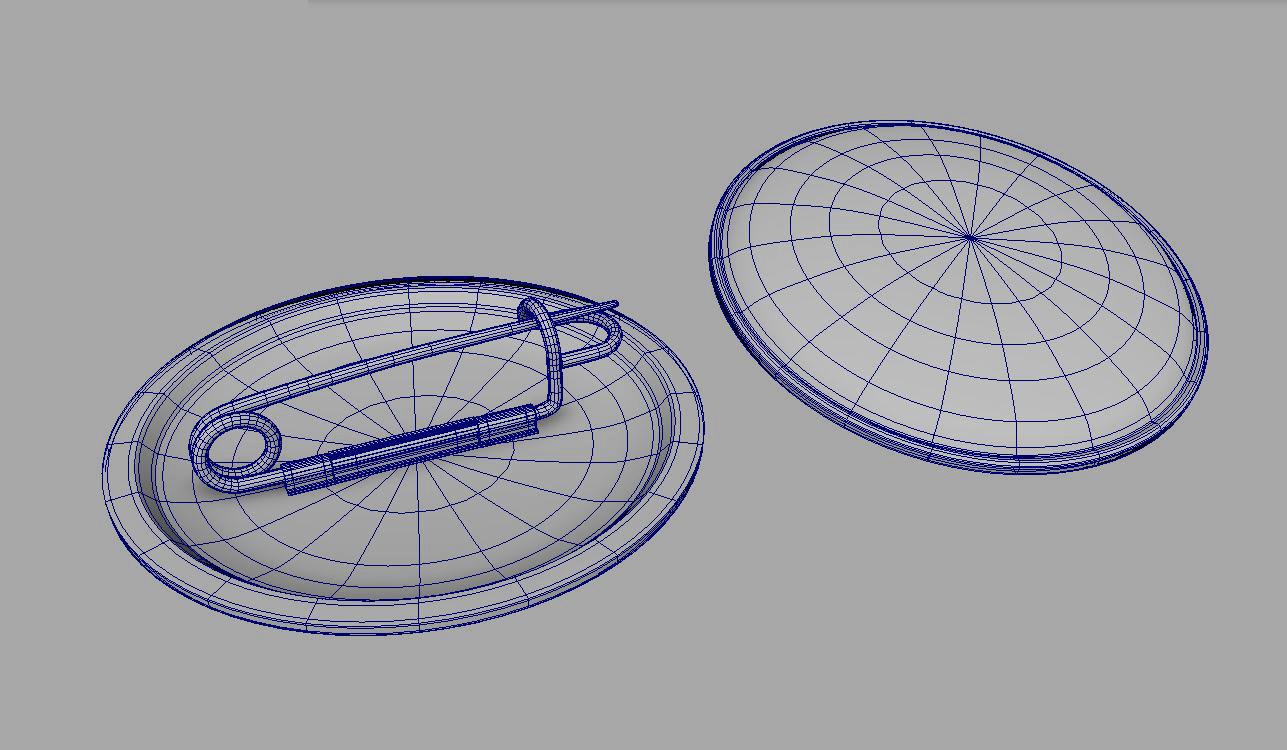 badge pair of pins 3D model | CGTrader