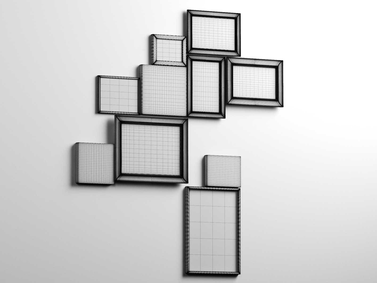 Wooden Frames on Wall 3D model | CGTrader