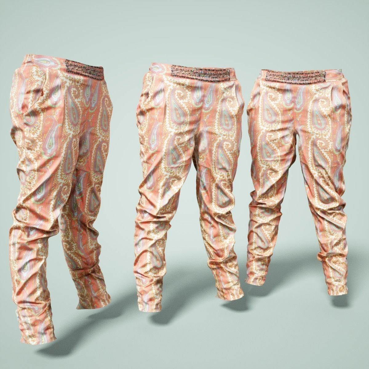 3D model Flower Decorated Pants VR / AR / low-poly | CGTrader