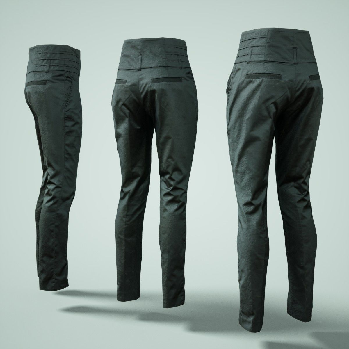 3D model Trousers Collection Jeans Salopet VR / AR / low-poly | CGTrader