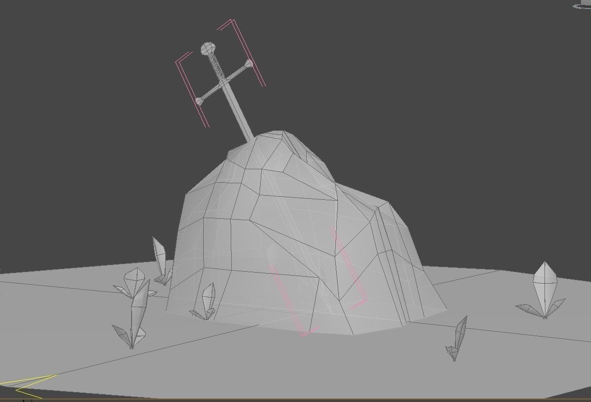 3D model Sword in stone VR / AR / low-poly | CGTrader