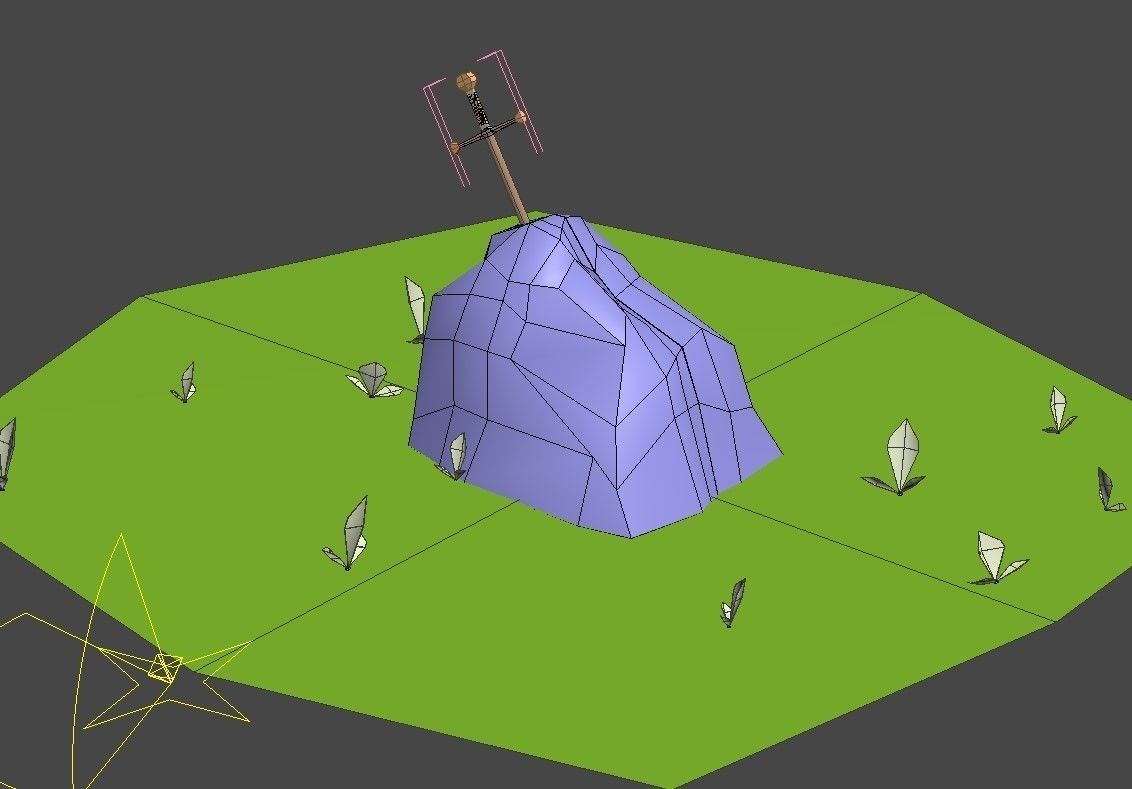 3D model Sword in stone VR / AR / low-poly | CGTrader