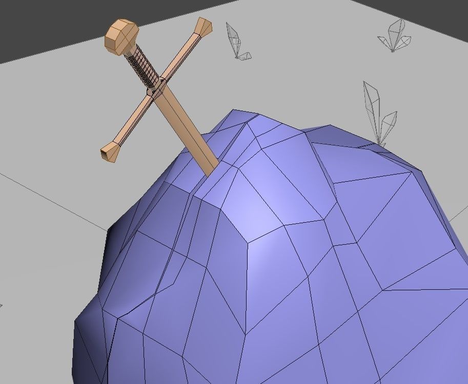 3D model Sword in stone VR / AR / low-poly | CGTrader