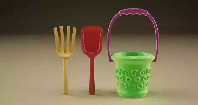 Pallet bucket and rake 3D model 3D printable | CGTrader