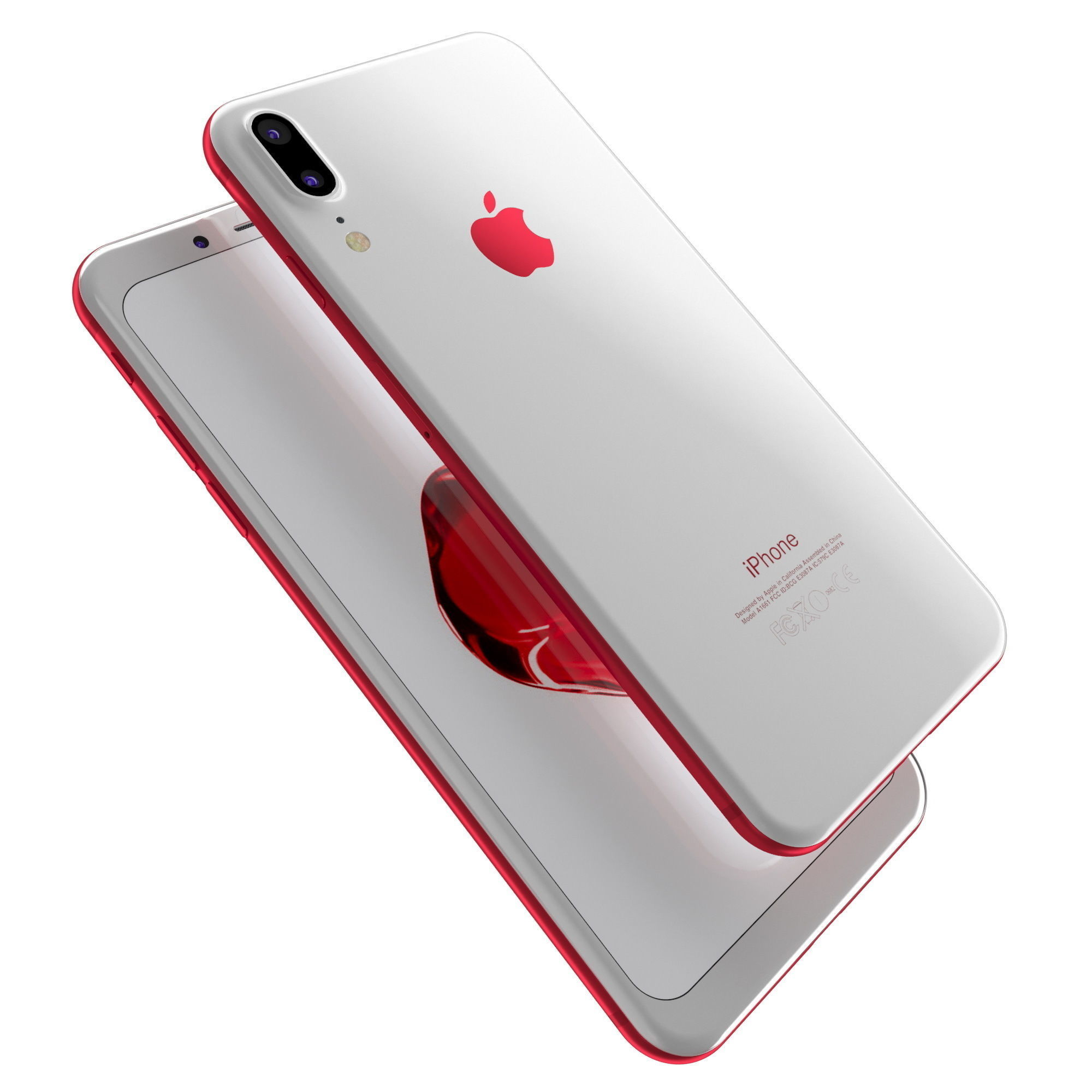 3D model Apple iPhone8 2017 Rounded edges Leak All Colors VR / AR / low ...