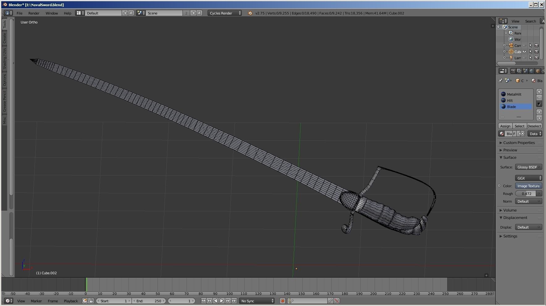 3D model Naval Artillery Sword Pirate Anchor Blade Cutlass Sailor VR ...