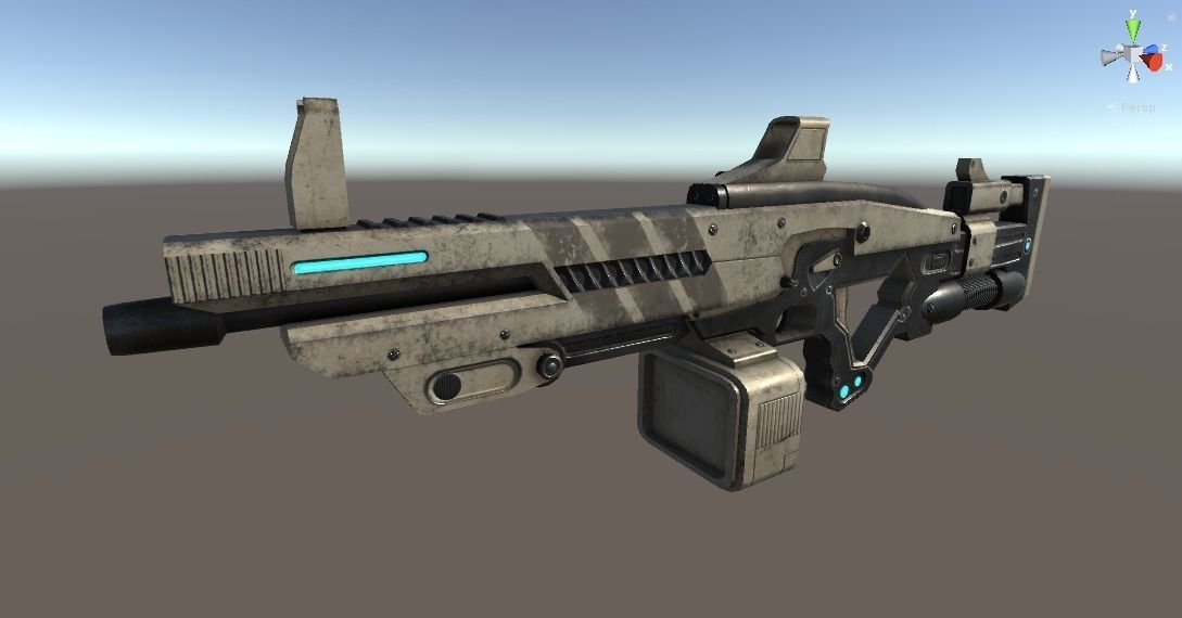 3D model Futuristic Sci-Fi Heavy Assault Rifle VR / AR / low-poly ...