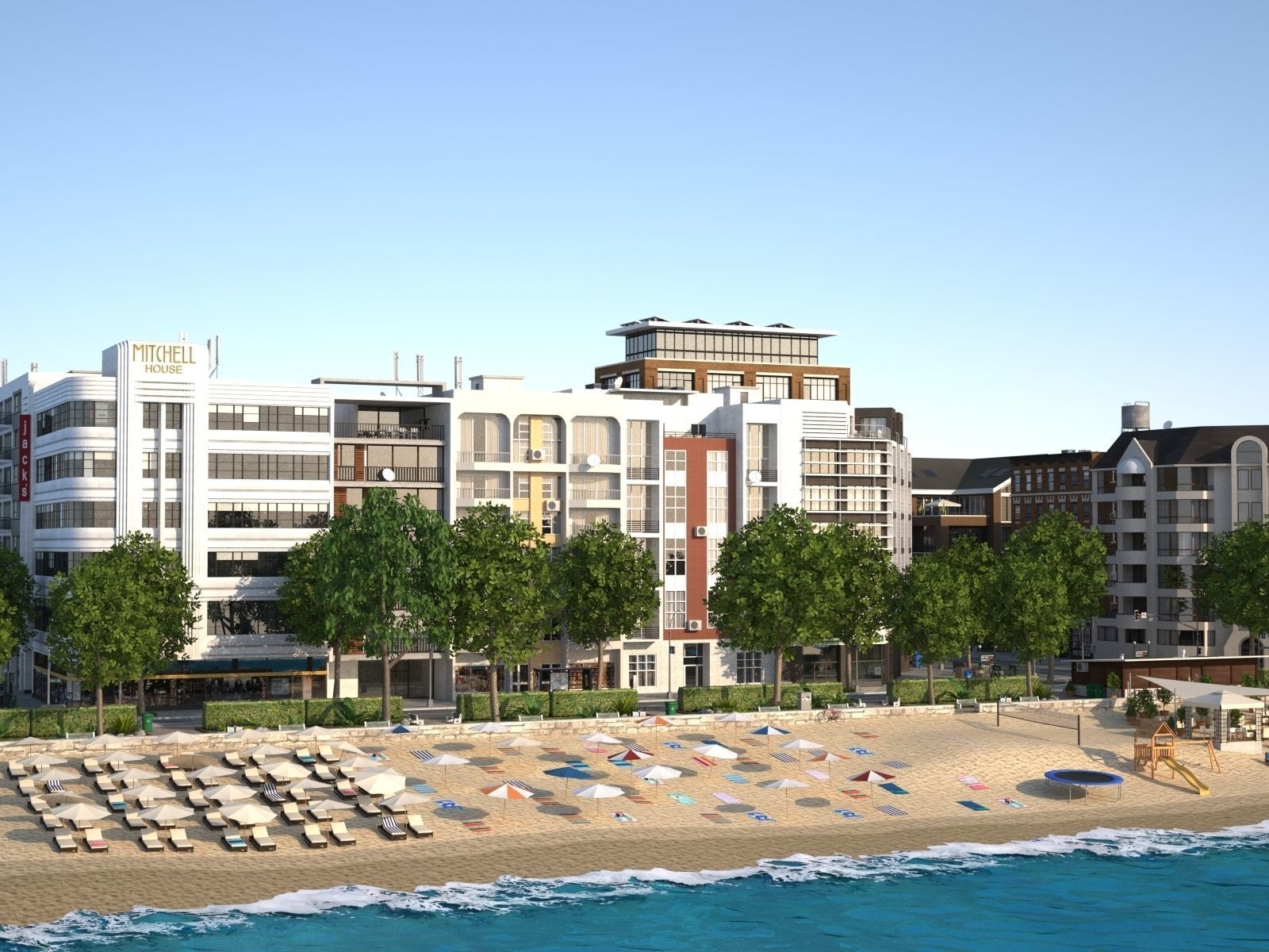 3D model Beach Town VR / AR / low-poly | CGTrader