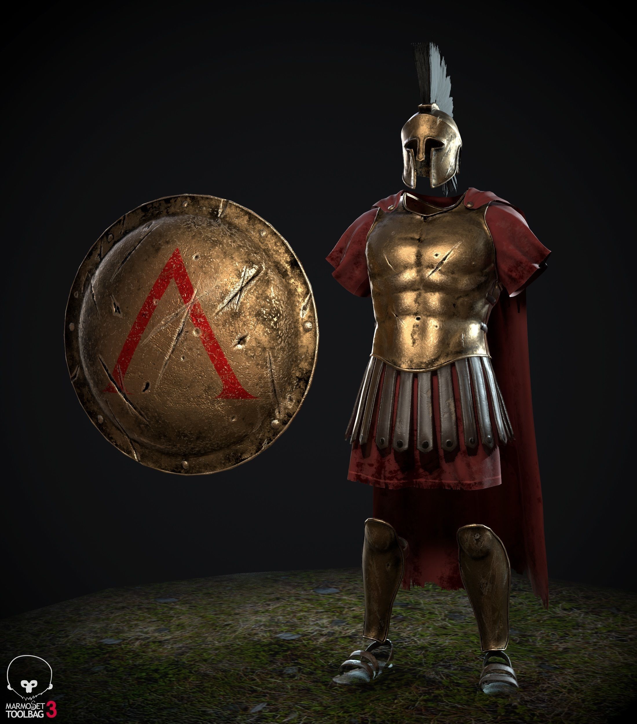3D model Greek spartan armor VR / AR / low-poly | CGTrader