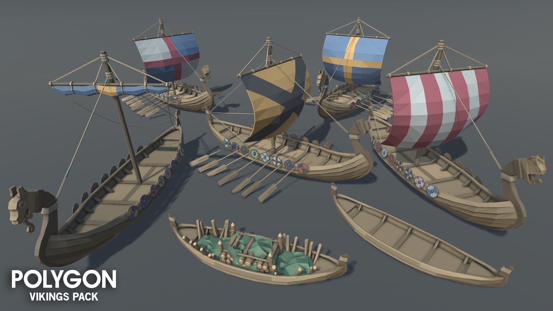 3D model POLYGON - Vikings Pack VR / AR / low-poly | CGTrader