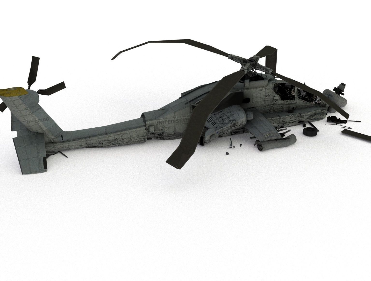 3D model AH 64 helicopter VR / AR / low-poly | CGTrader