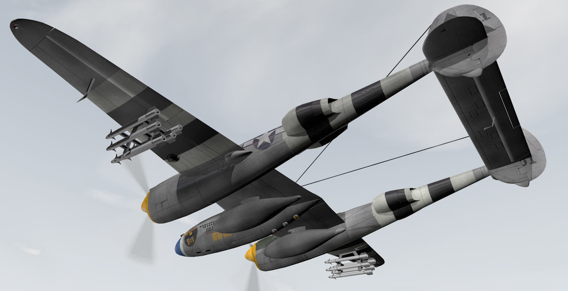 Lockheed P-38J Lightning 3D model | CGTrader
