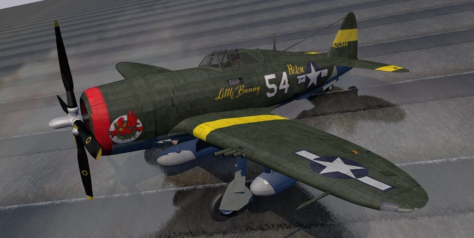 Republic P-47C Thunderbolt - Razorback 3D model | CGTrader