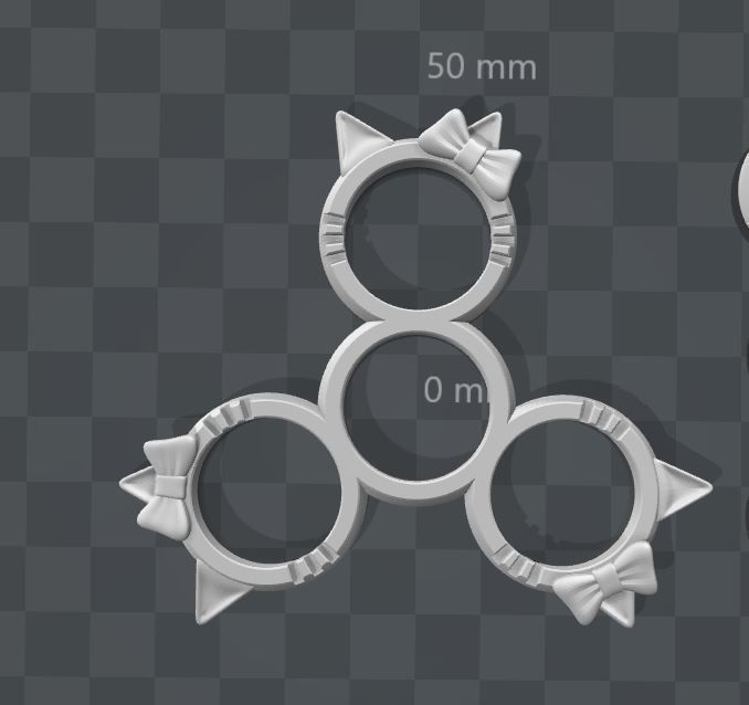 Hello kitty style fidget spinner with caps 3D model 3D printable | CGTrader