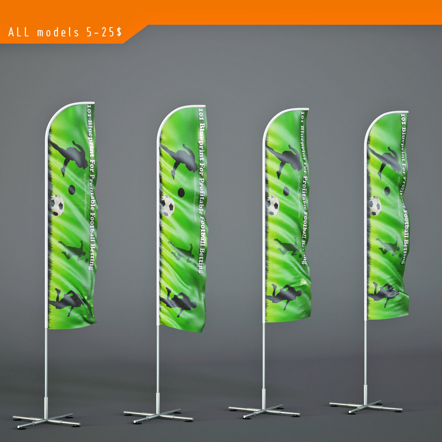 Flag banners 3D model | CGTrader