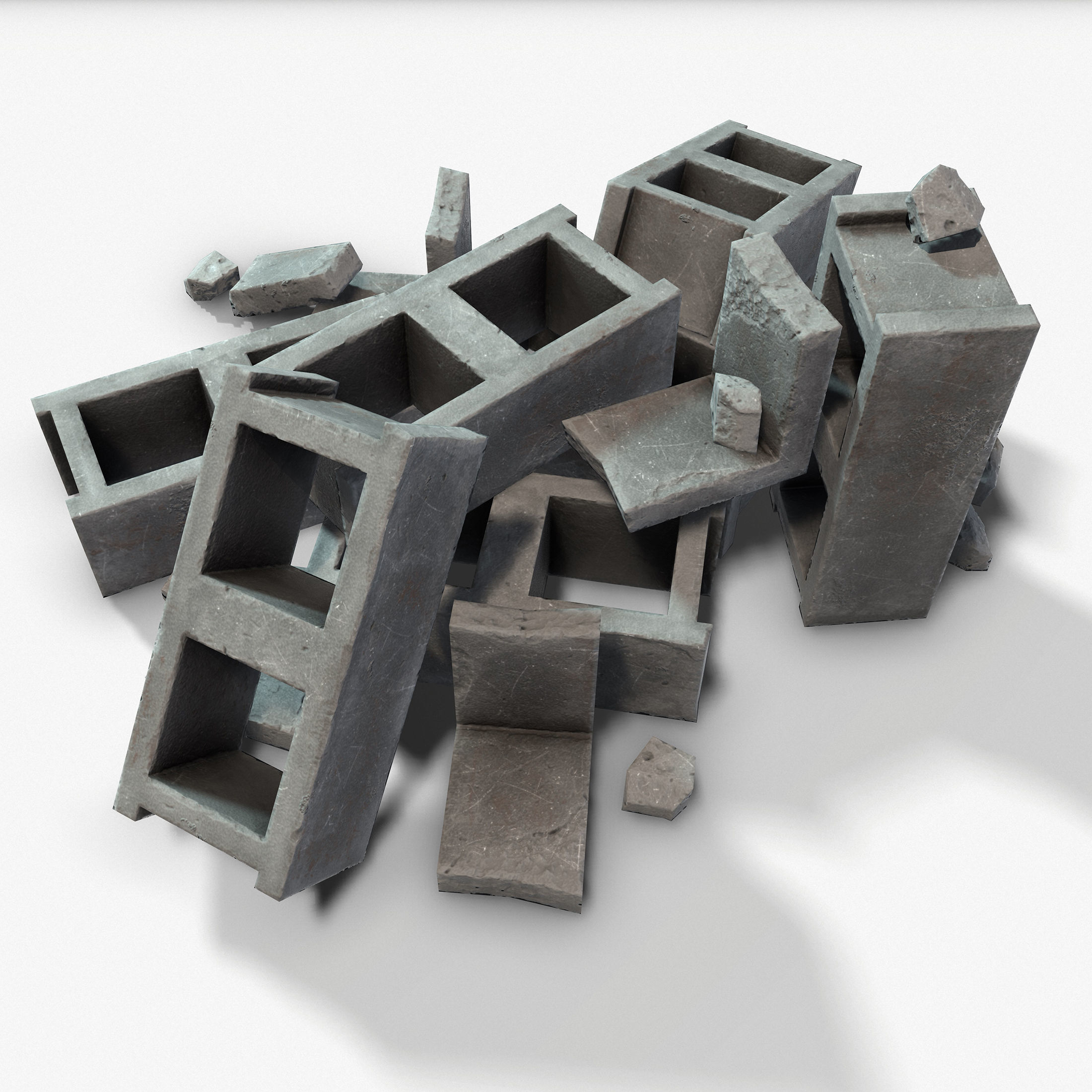 3D model Debris Groundfill Junk Trash Kit Game Ready VR / AR / low-poly | CGTrader