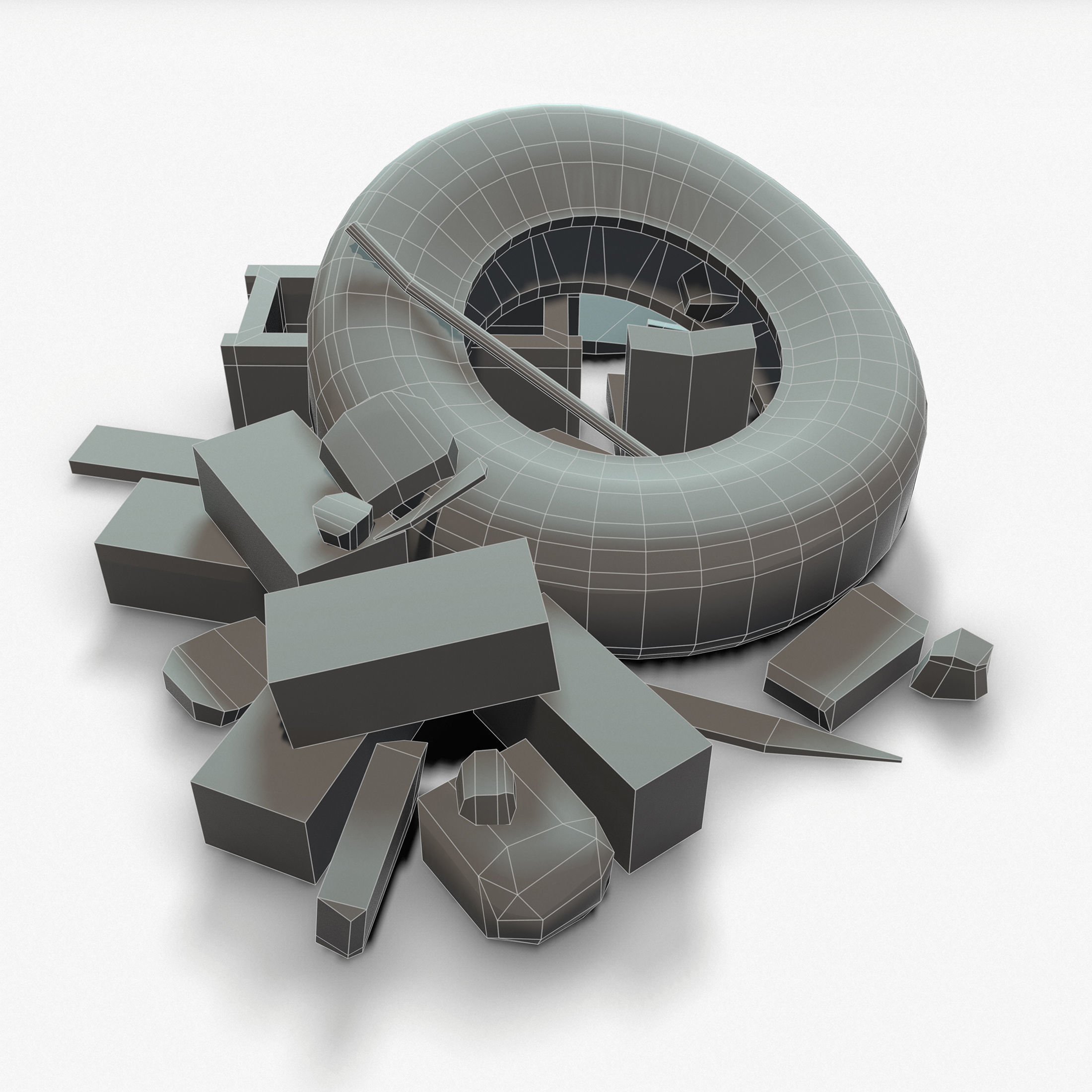 3D model Debris Groundfill Junk Trash Kit Game Ready VR / AR / low-poly ...