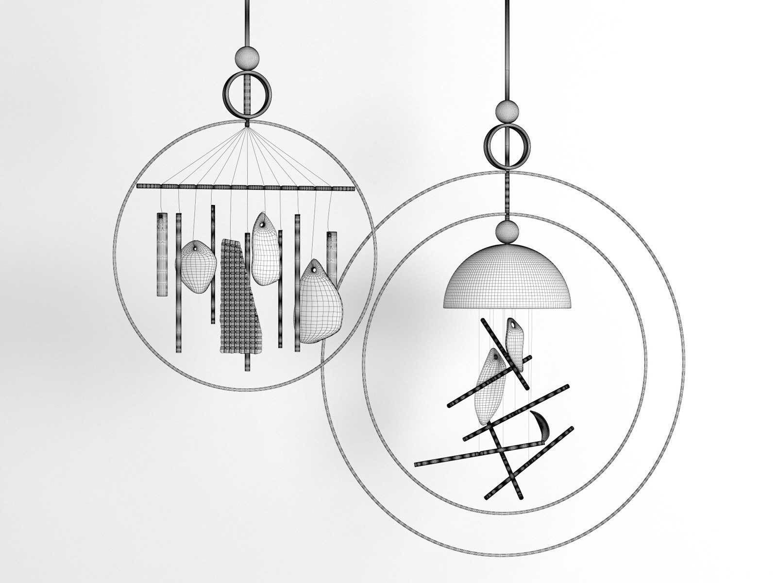 Aura Wind Chimes 3D model | CGTrader