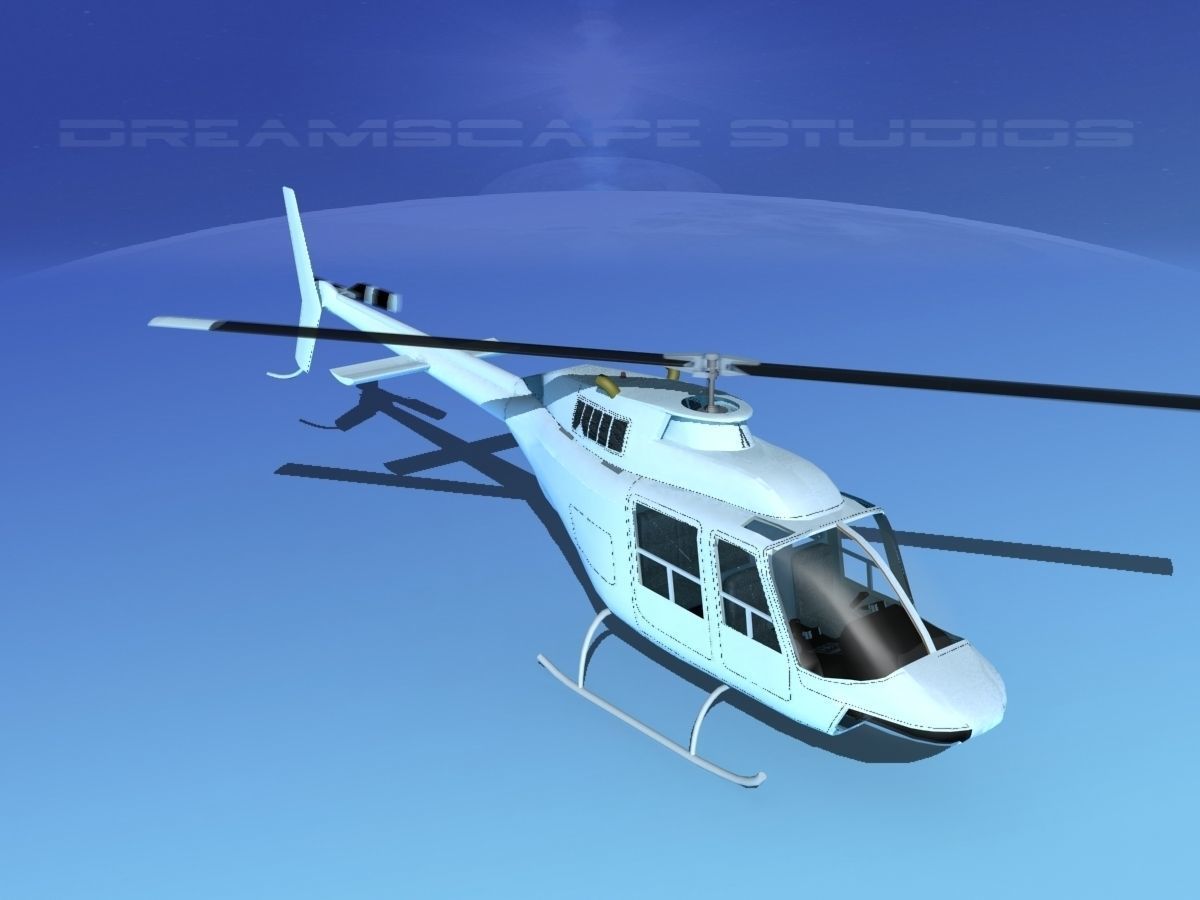 Bell 206 Unmarked 3D model animated rigged | CGTrader
