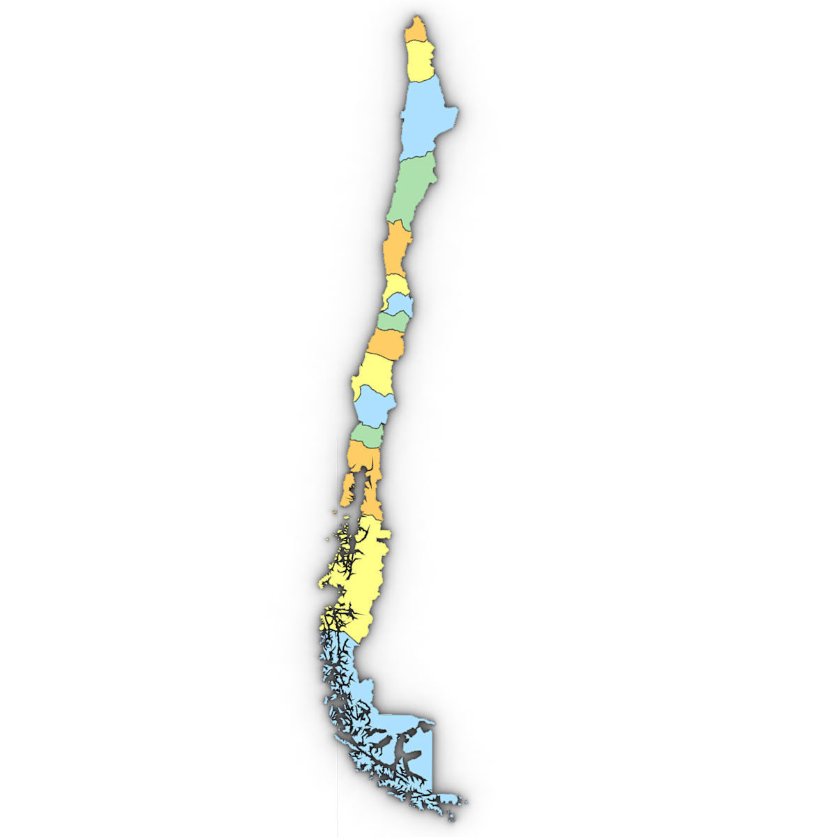 3d Political Map of Chile 3D model | CGTrader