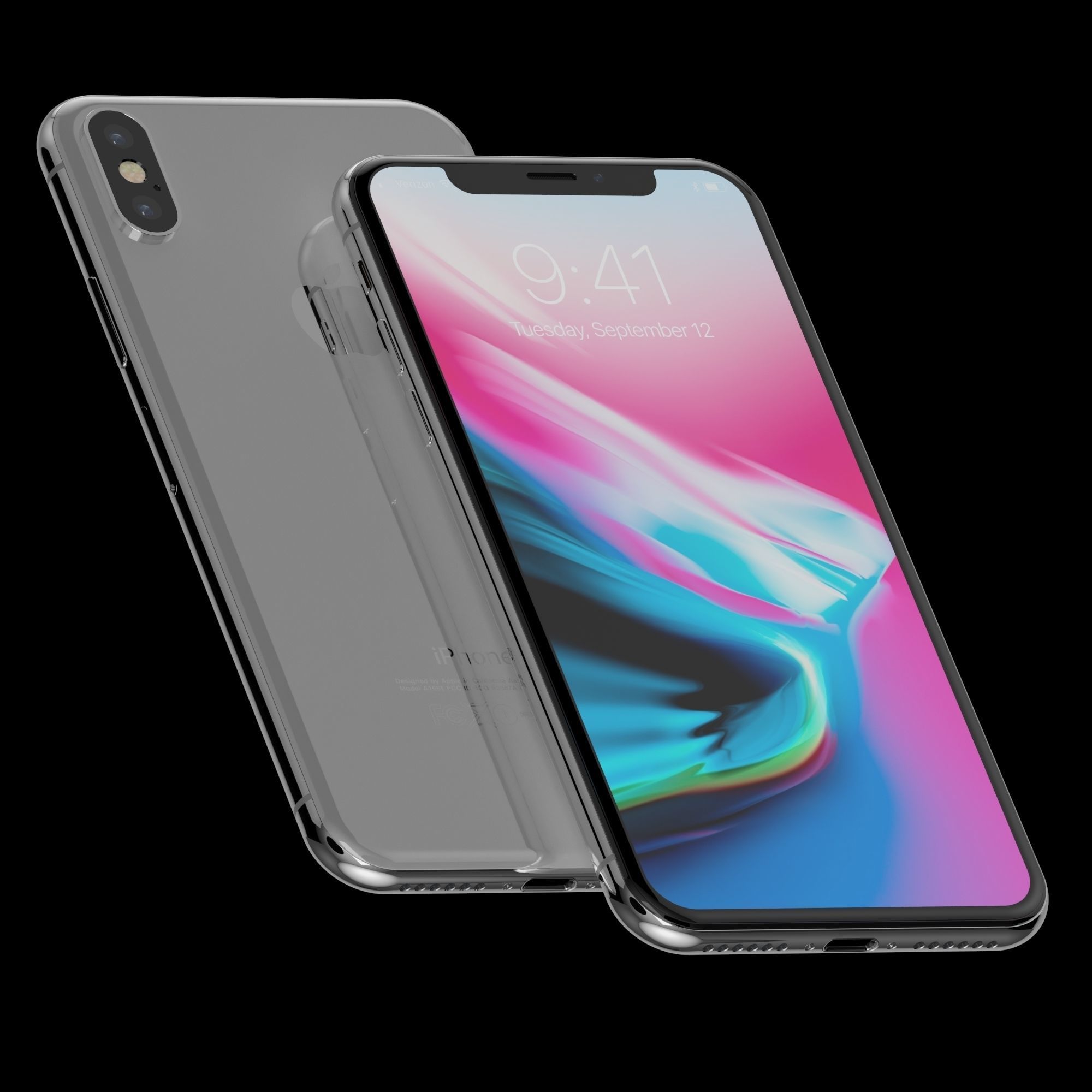 3D model Apple iPhone X Silver and Space Gray Official Update VR / AR ...