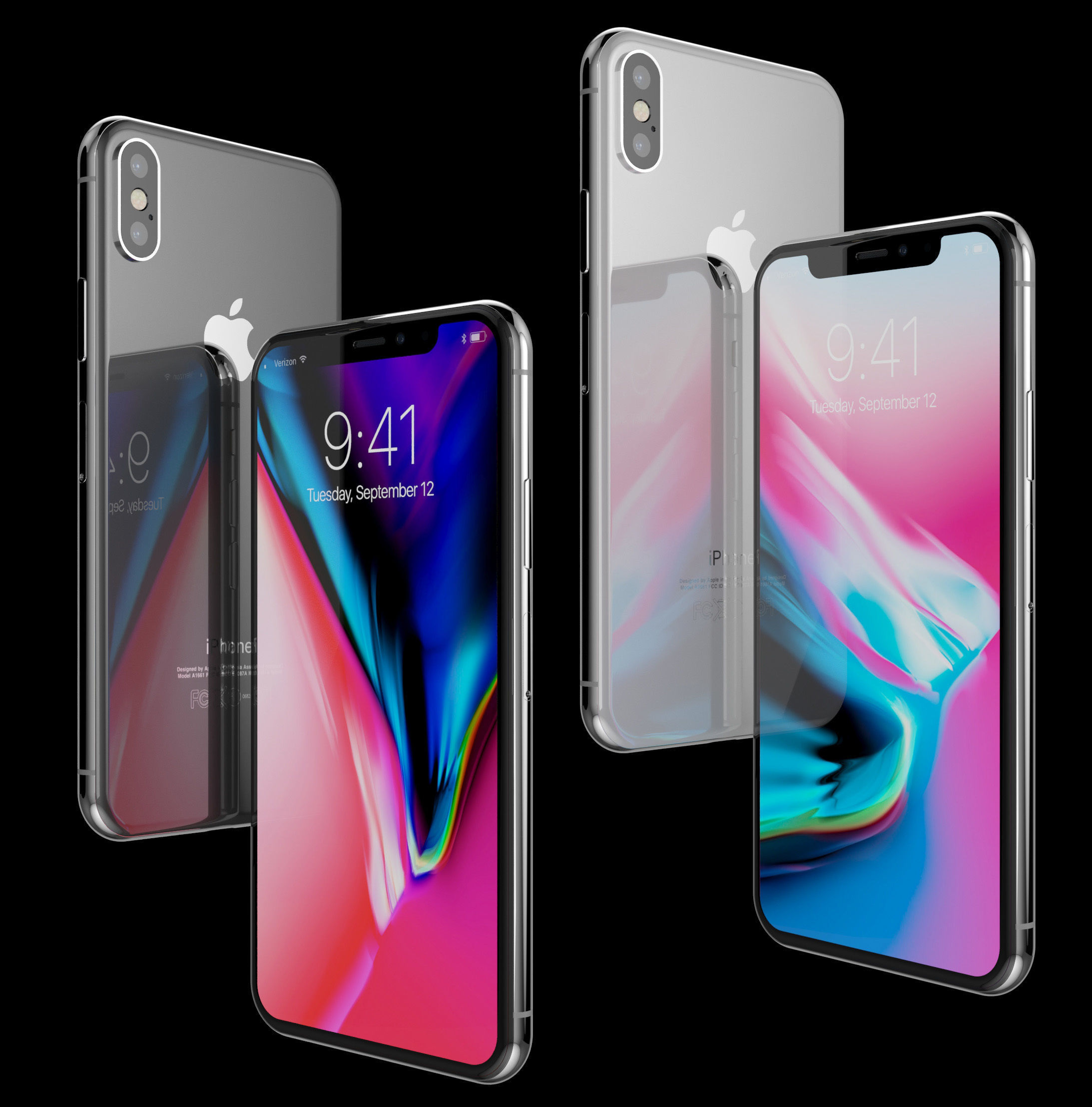 3D model Apple iPhone X Silver and Space Gray Official Update VR / AR ...