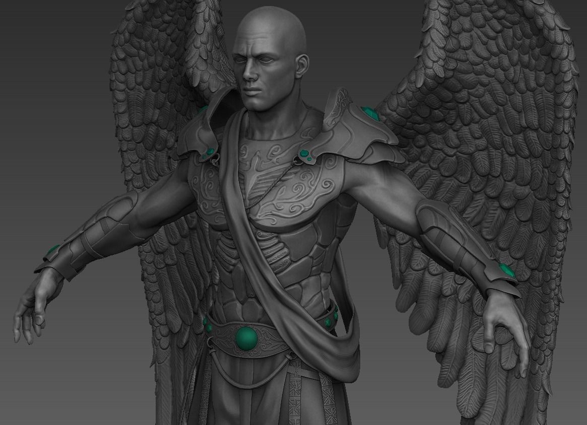 Archangel statue of angel with wings 3D model | CGTrader