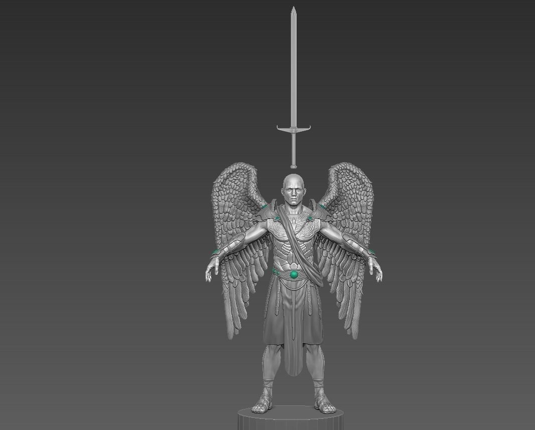 Archangel statue of angel with wings 3D model | CGTrader
