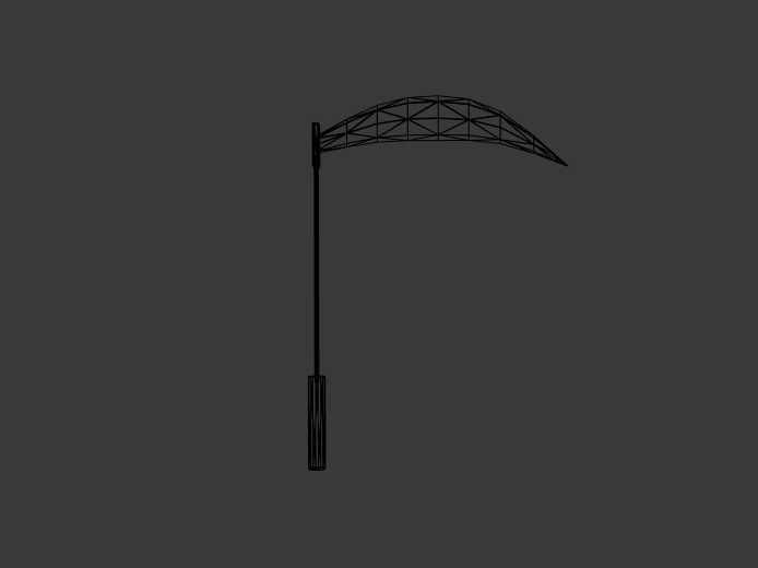 3D model Low poly halfscythe metal scythe with wooden handle VR / AR ...
