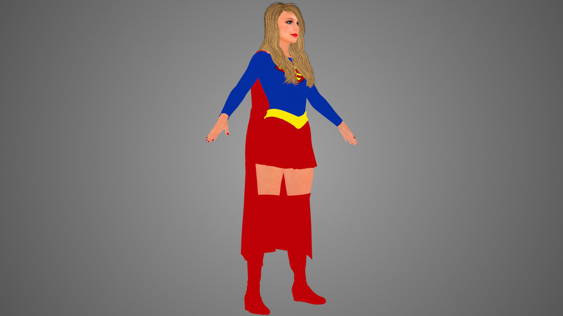 Supergirl Classic 3D model animated rigged | CGTrader