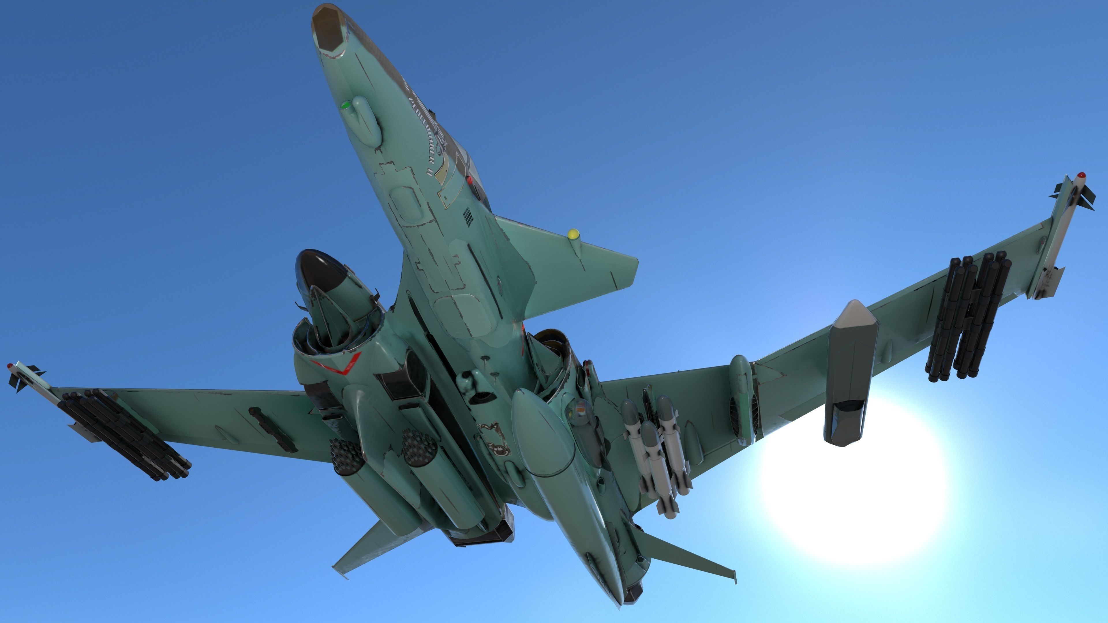 3D model Boomerang ground attack airplane VR / AR / low-poly rigged ...