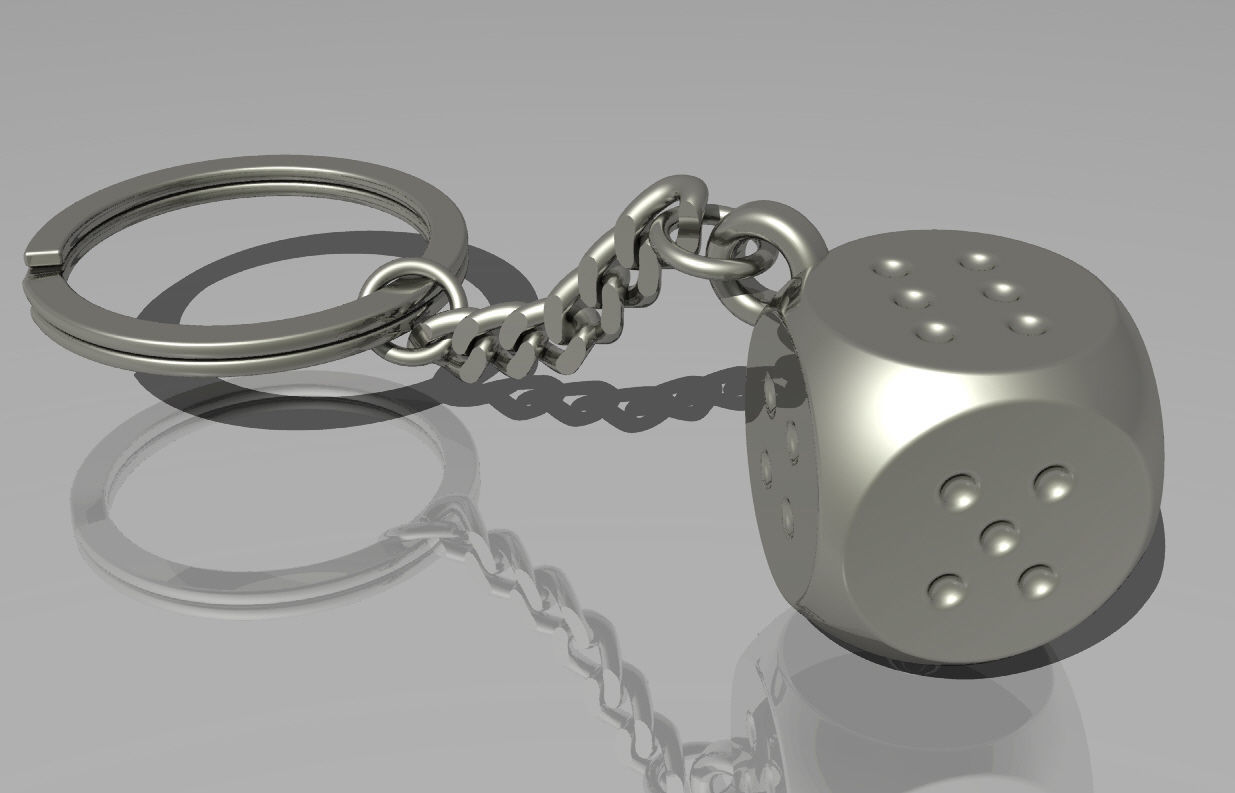 Dice Key Chain Ring 3D model 3D printable | CGTrader
