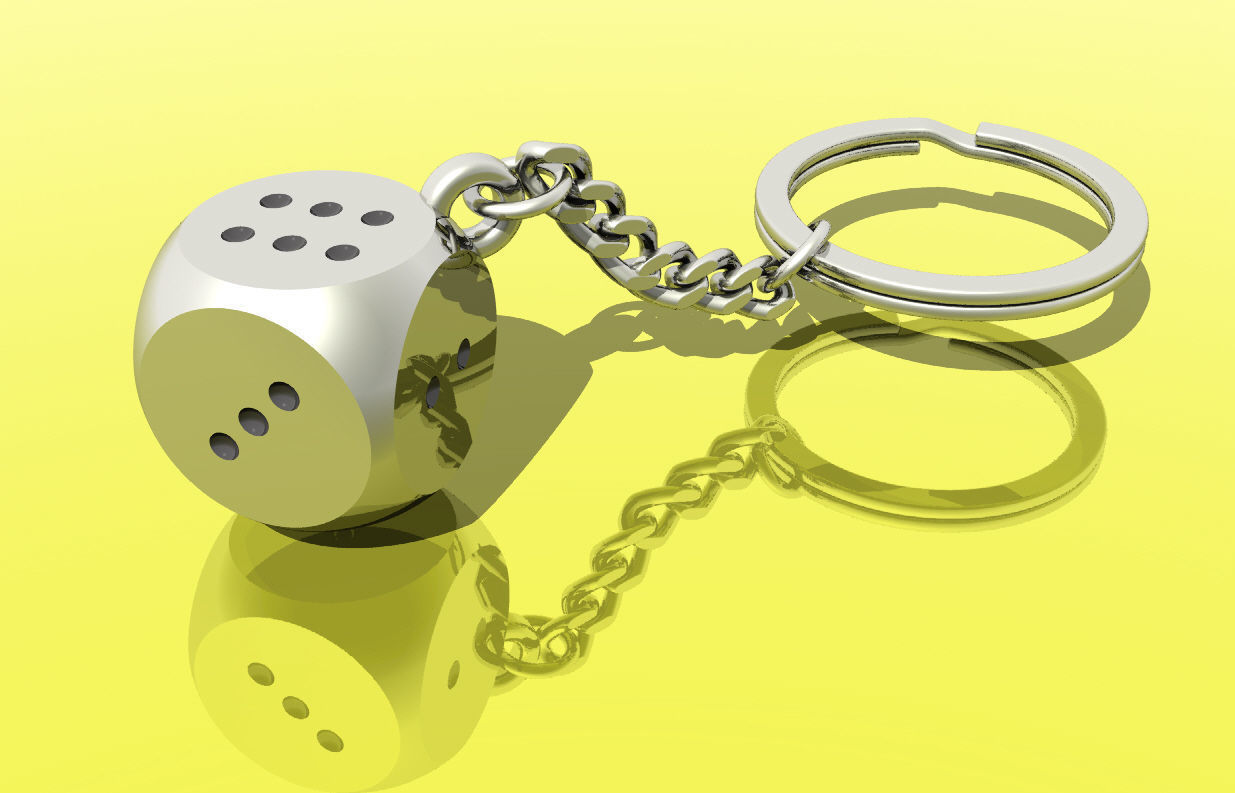 Dice Key Chain Ring 3D model 3D printable | CGTrader