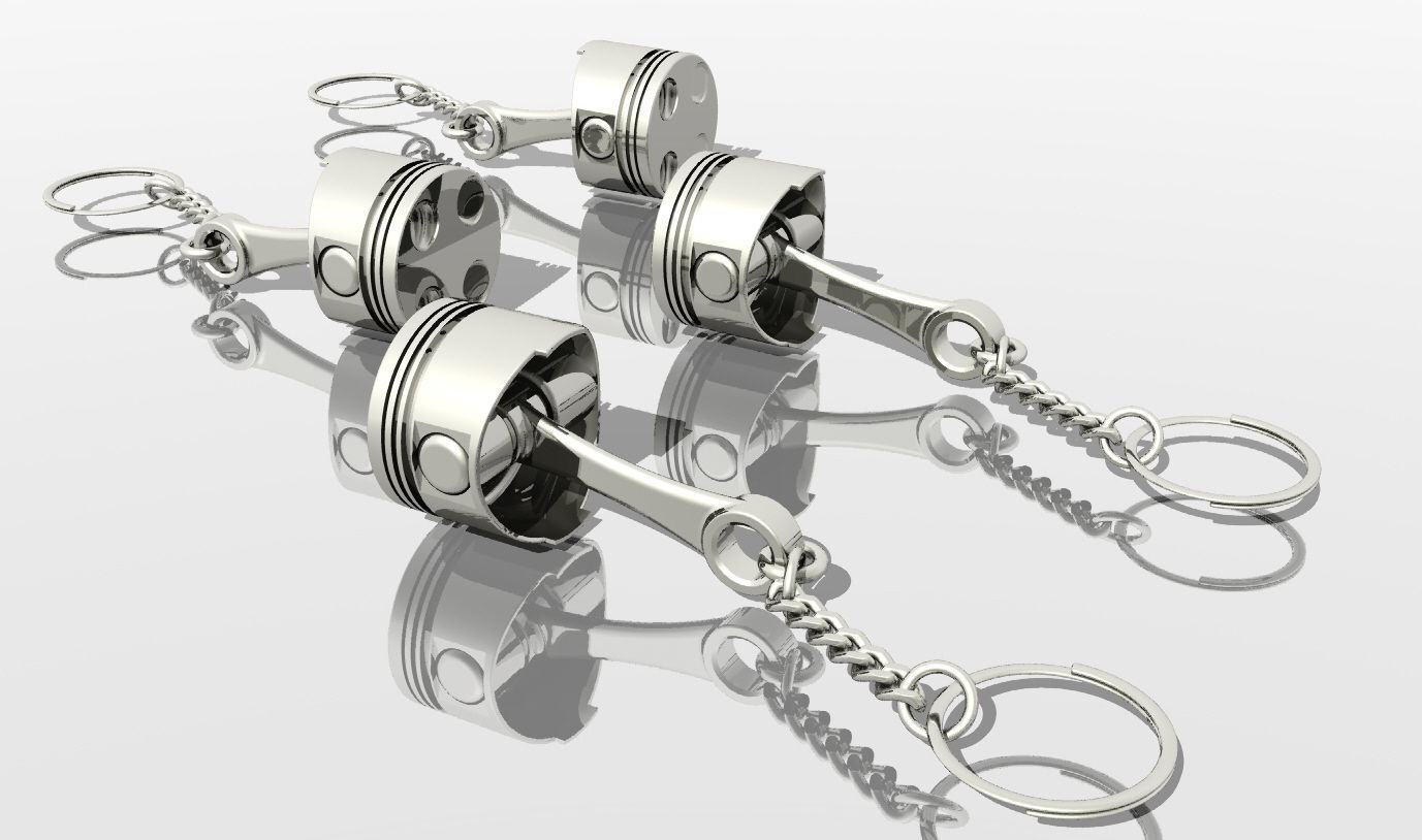 Piston KeyRing 3D model 3D printable | CGTrader
